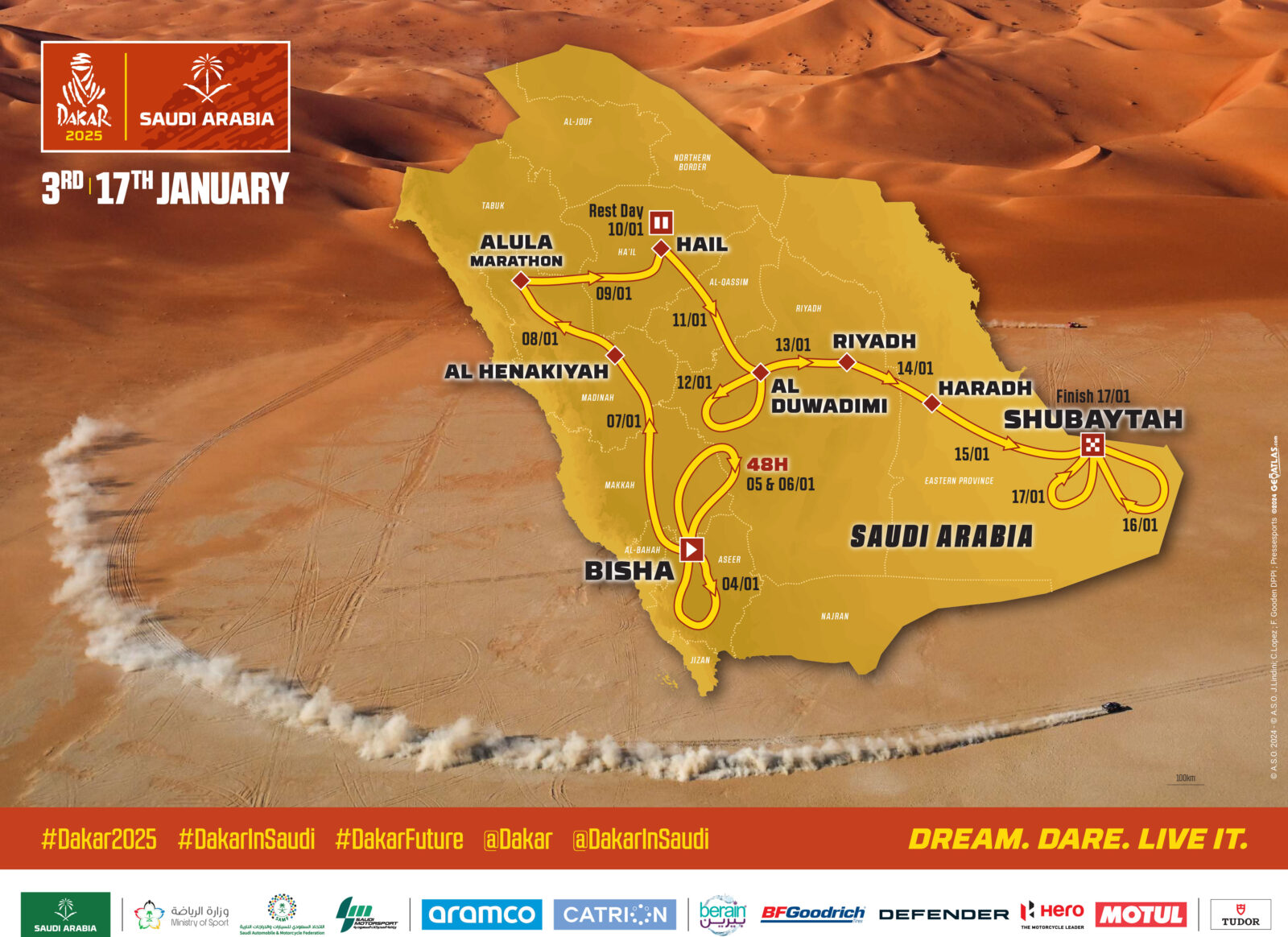 Dakar Route 2025: 7,700 kilometres through Saudi Arabia - X-raid Team